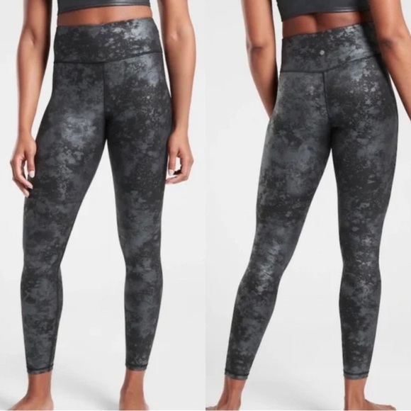 Athleta | Pants & Jumpsuits | Athleta Misty Lace Gray Tights Xlt | Poshmark